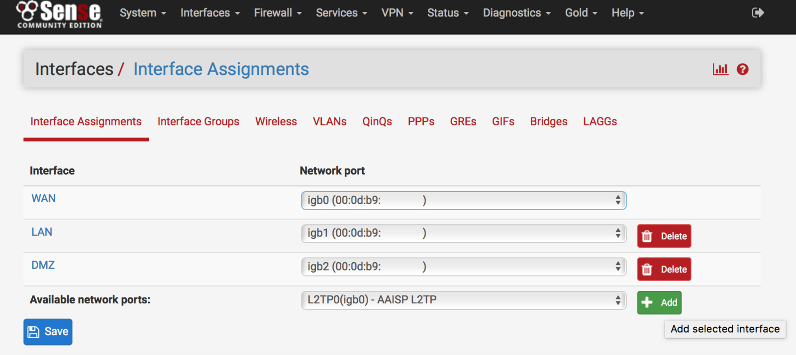 L2TP Client: pfSense - AAISP Support Site
